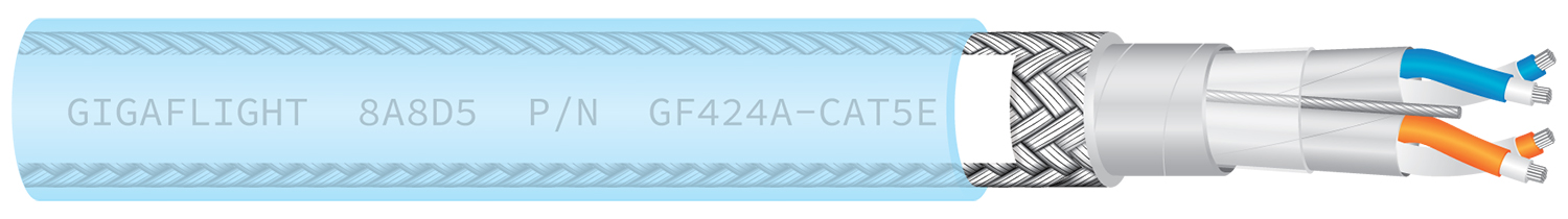 GF424A-CAT5E Aerospace Ethernet Cable - GIGAFLIGHT Connectivity, Inc.
